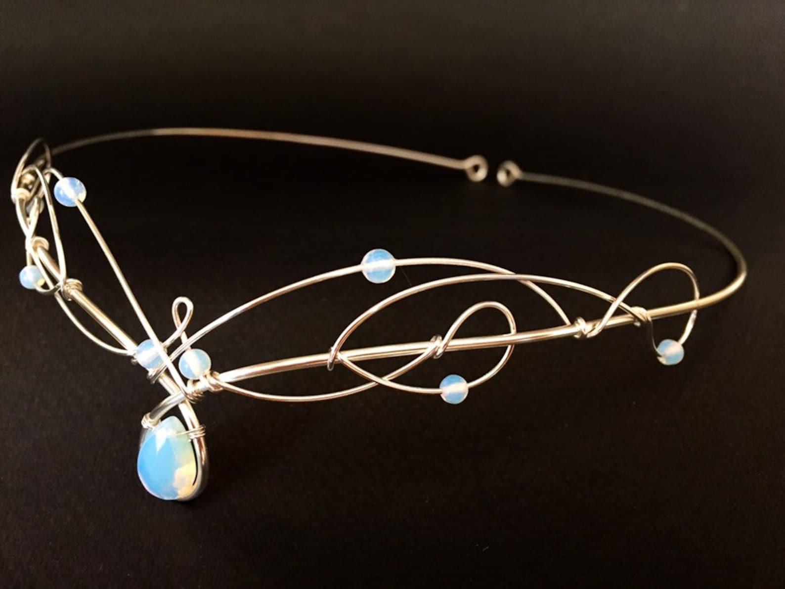 Opalite Tiara Circlet Medieval Crown in Gold or Silver Renaissance ...