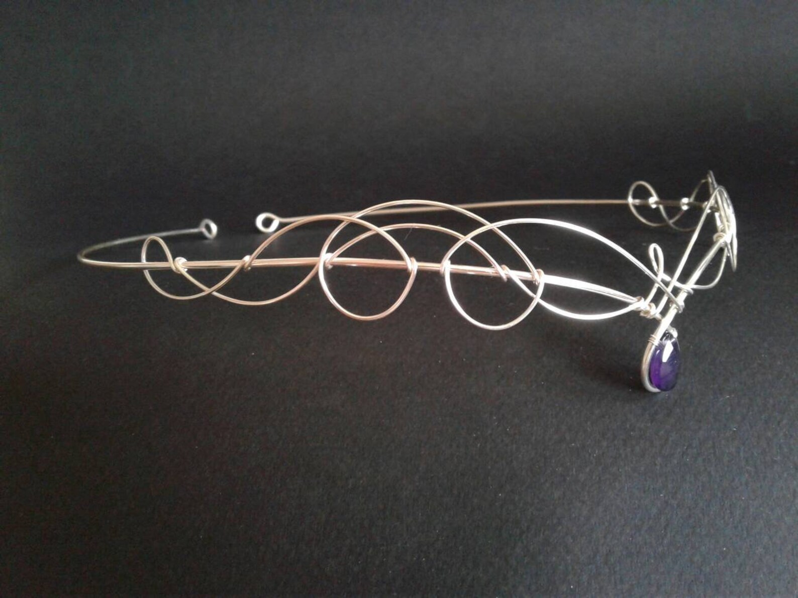 Tiara Circlet Wedding Headpiece With Amethyst Medieval Elven ...
