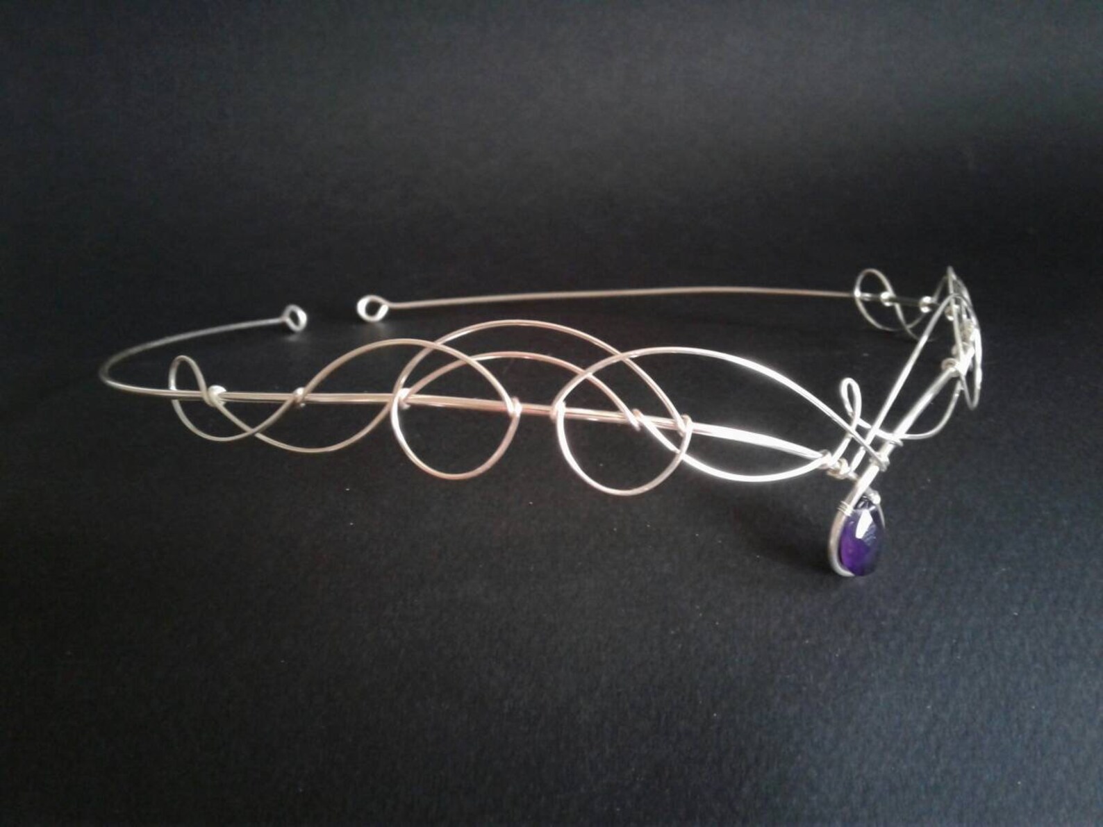 Tiara Circlet Wedding Headpiece With Amethyst Medieval Elven ...