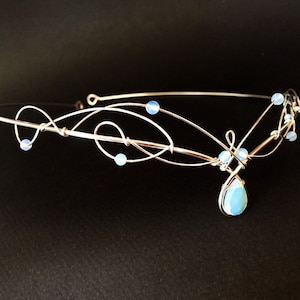 Opalite Tiara Circlet Medieval Crown in Gold or Silver Renaissance ...