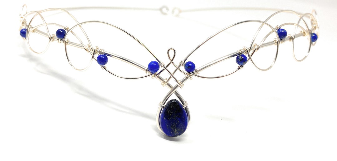 Wedding Tiara Circlet With Blue Lapis Lazuli - Etsy