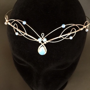 Opalite Tiara Circlet Medieval Crown in Gold or Silver Renaissance ...