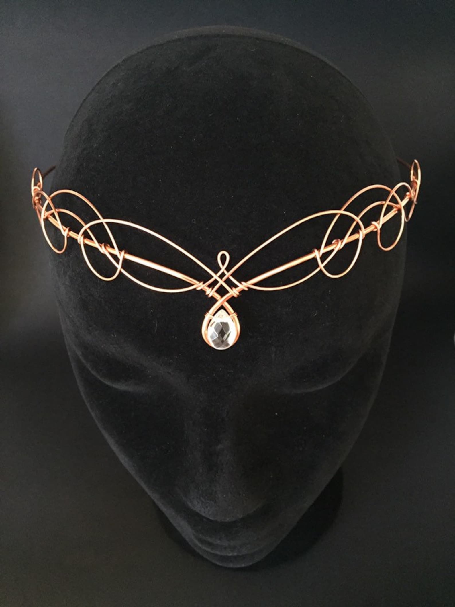 Rose Gold Tiara Circlet Headpiece With Clear Quartz - Etsy UK