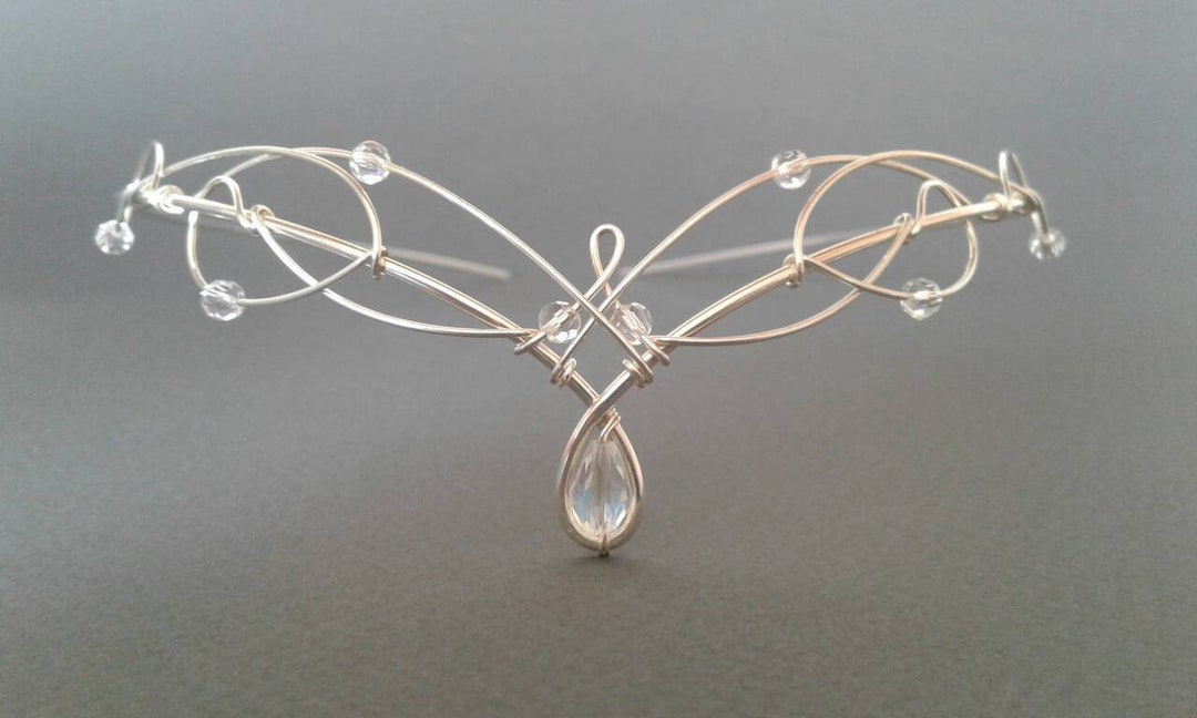 Elven Crystal Wedding Circlet Tiara Medieval Crown Renaissance ...