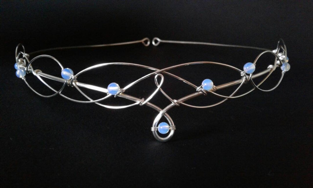 Opalite Moonstone Tiara Circlet Elven Wedding Bride Headpiece - Etsy UK