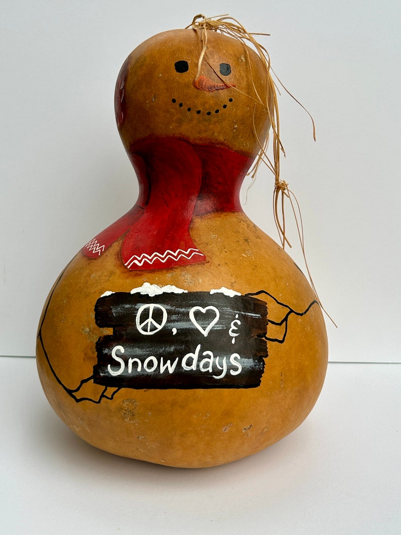 Hand Painted Gourd Snowman - Etsy