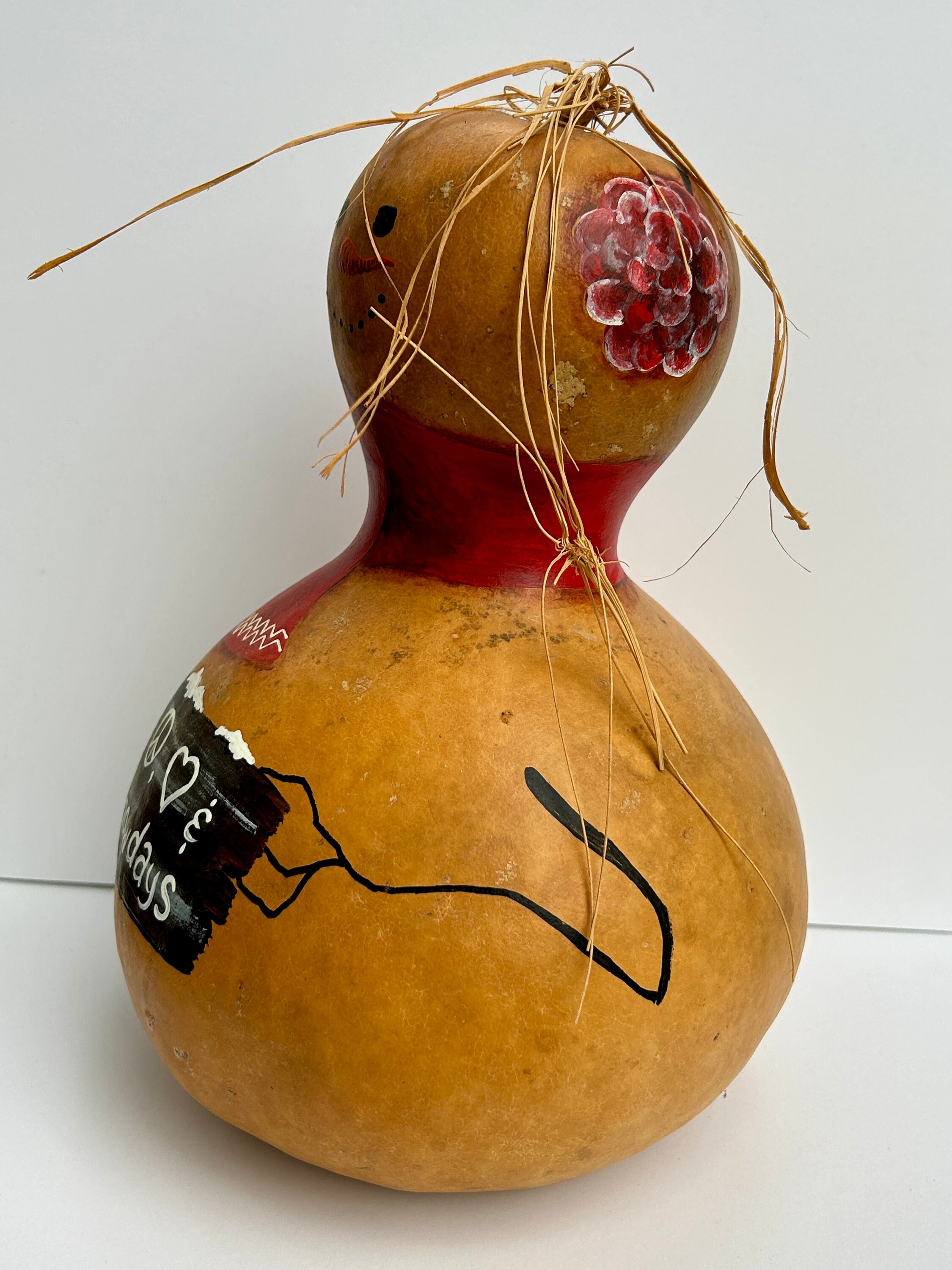 Hand Painted Gourd Snowman - Etsy
