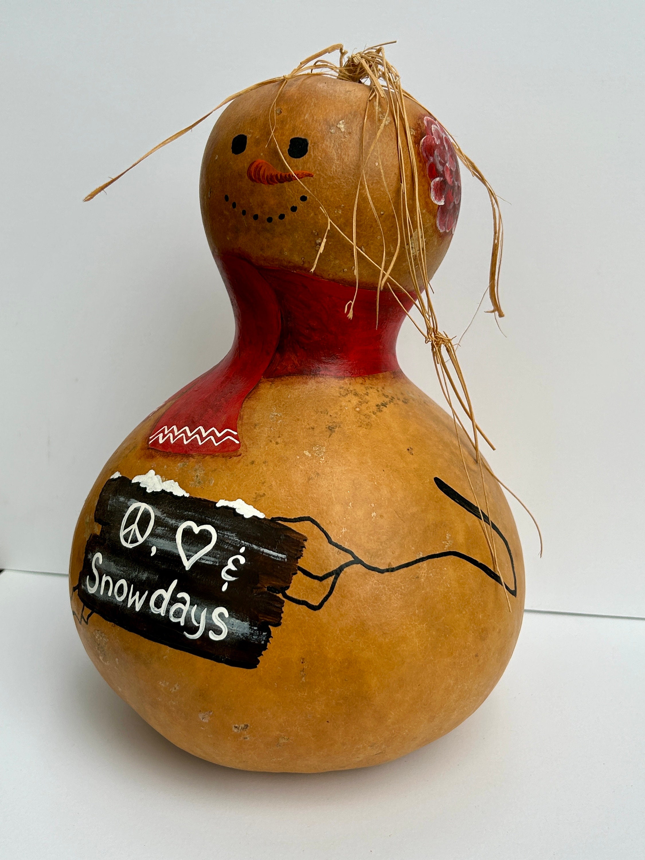 Hand Painted Gourd Snowman - Etsy