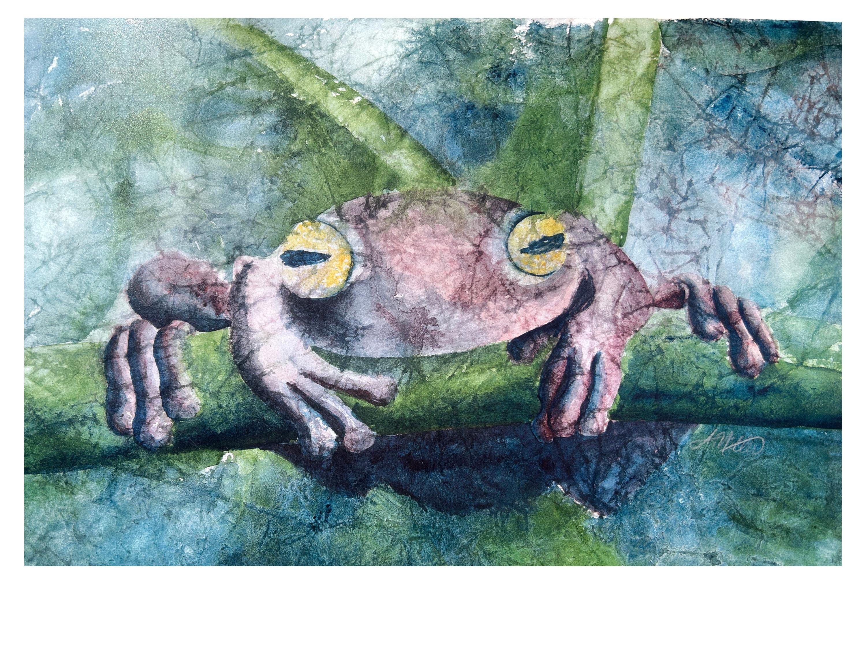 Frog, Batik-style, Art Print, Watercolor Print - Etsy