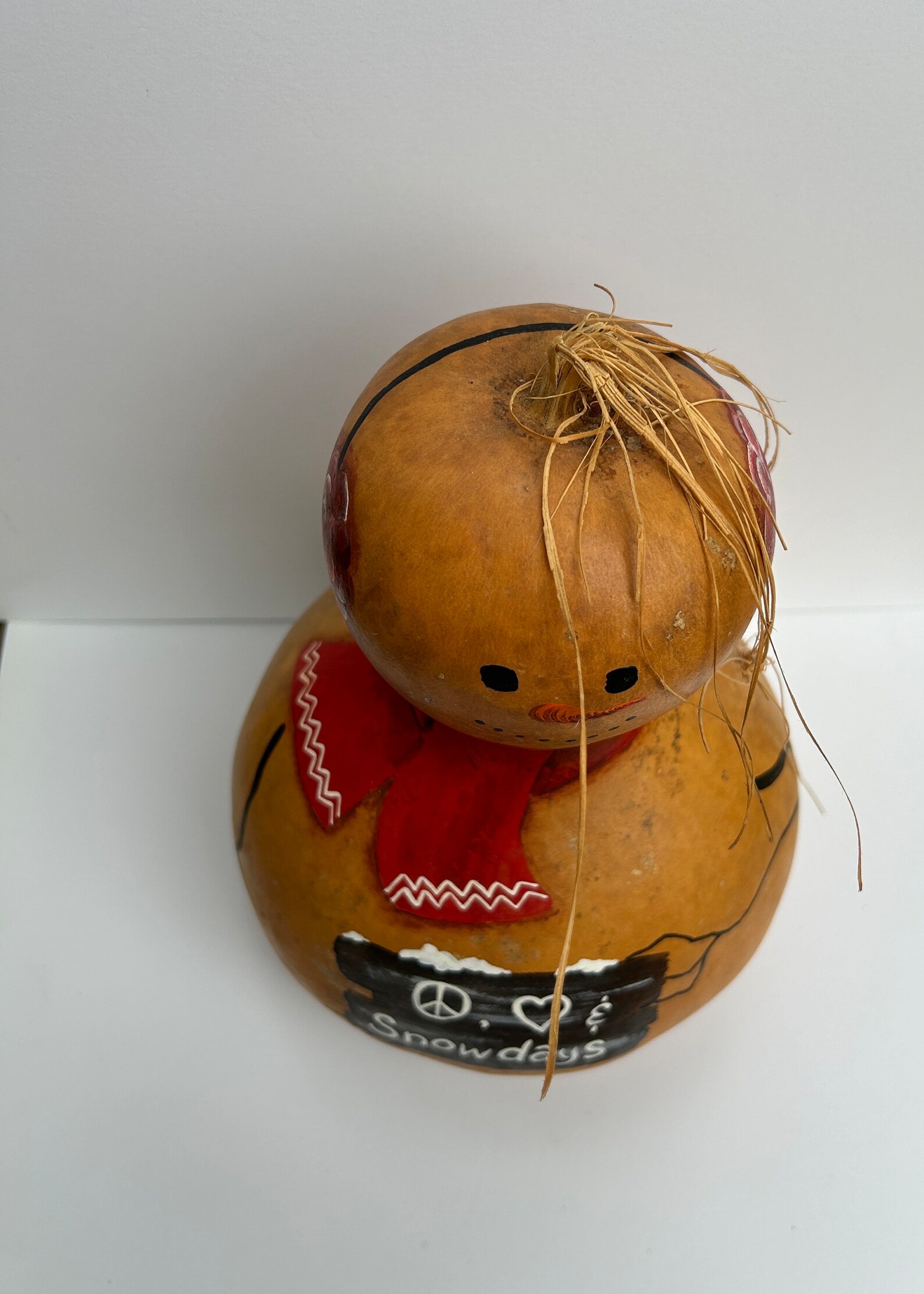 Hand Painted Gourd Snowman - Etsy
