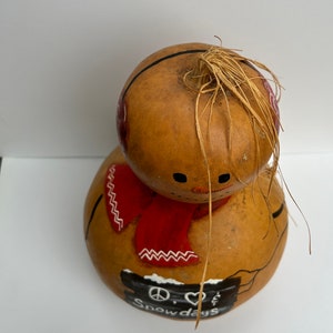 Hand Painted Gourd Snowman - Etsy