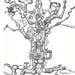 Industrial Eden 1, Steampunk Tree, Pen and Ink Drawing With Gears and ...