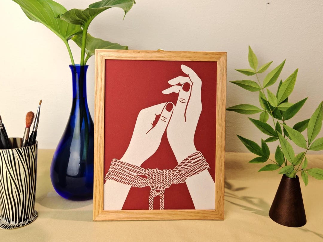 Shibari Rope Art Print – Laser Cut and Collage - Kinky Bondage ...