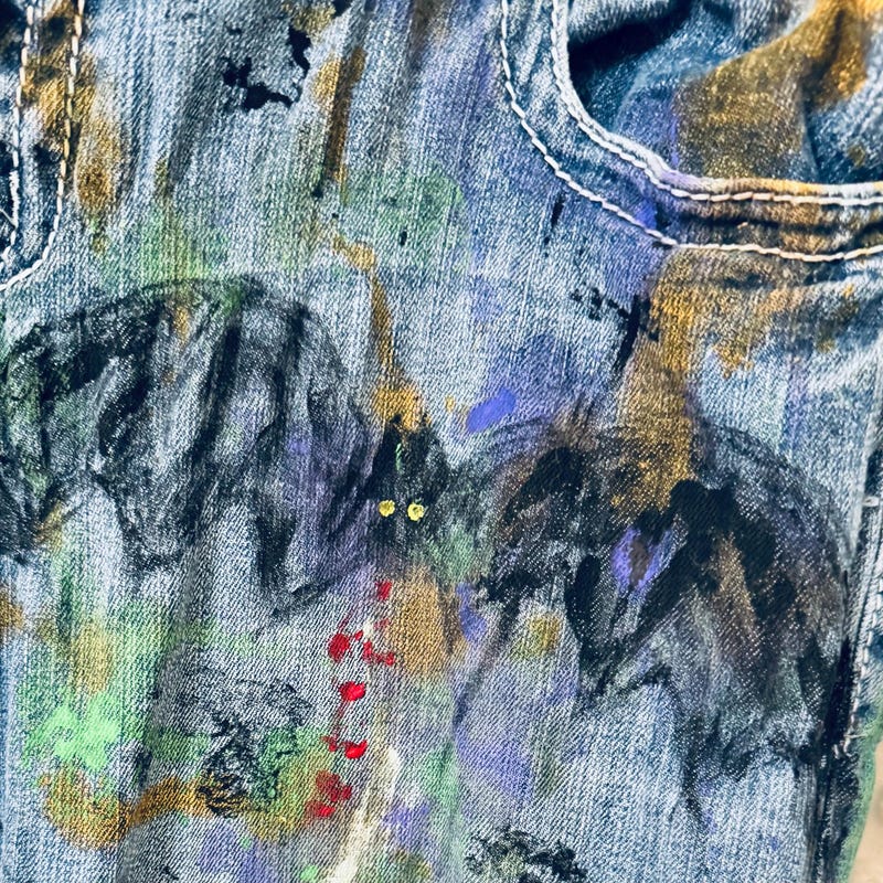 Hand Painted Jeans - Etsy