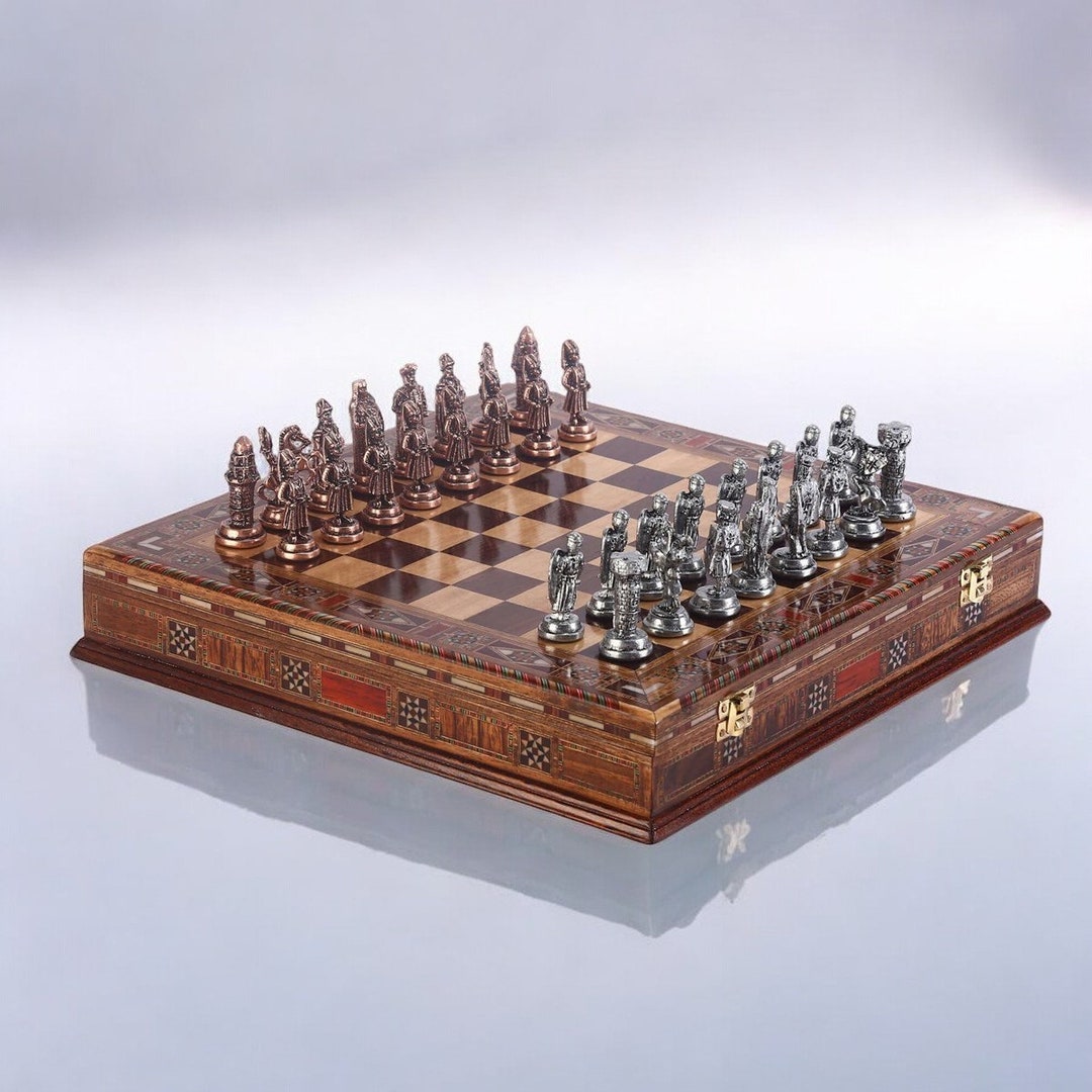 Ottoman Byzantine Chess Set Medium Size 35x35x6.5 Cm With Antique ...