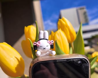 Miffy Bunny Handmade Adhesive Hipper Clay Peeker Charm for Phone ...