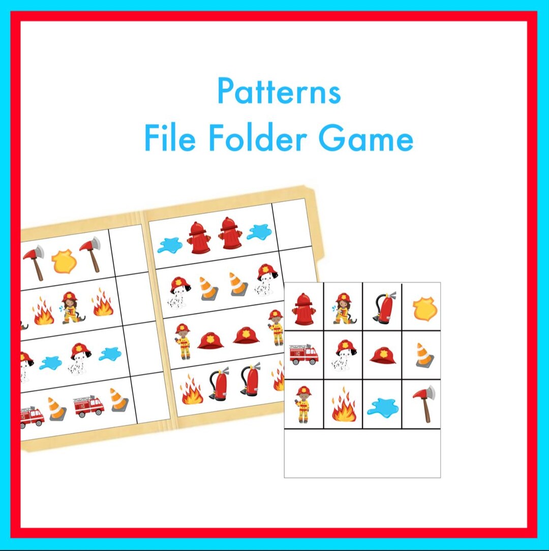 Patterns File Folder Game, Educational Resource, Learning Activity ...