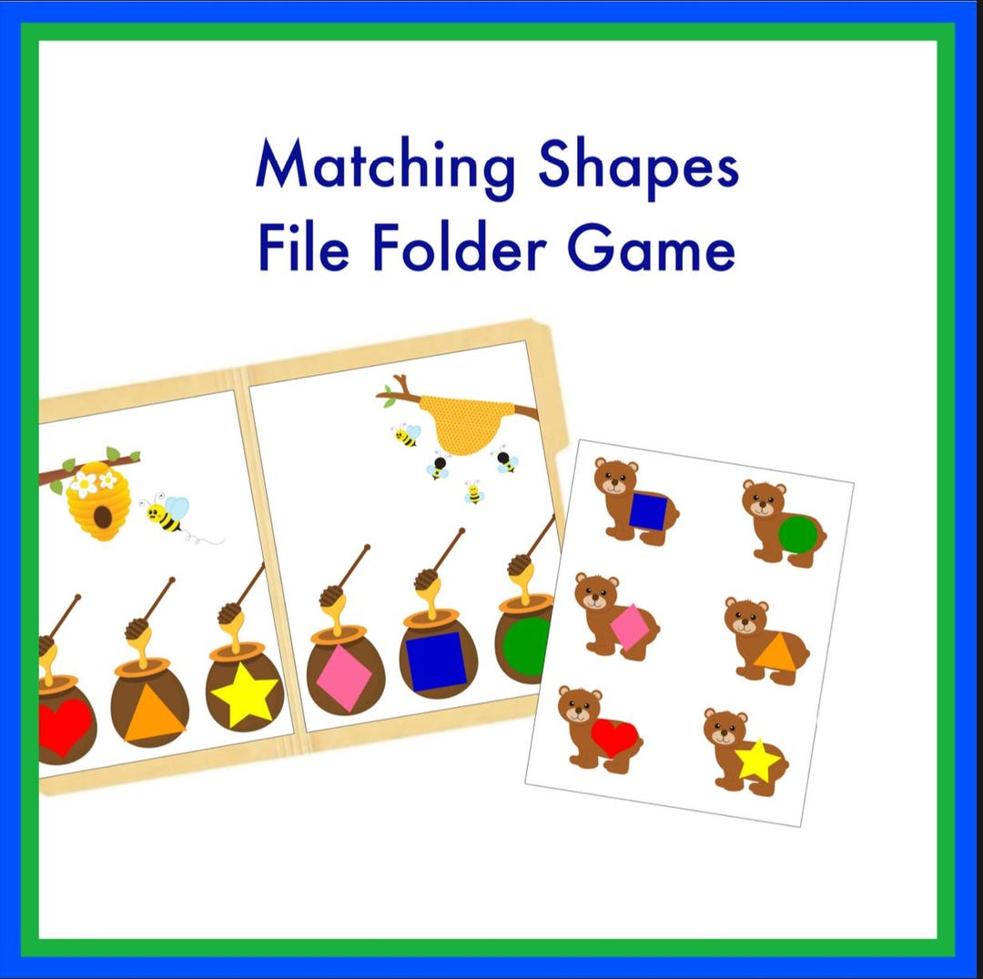 Matching Shapes File Folder Game, Educational Resource, Learning ...