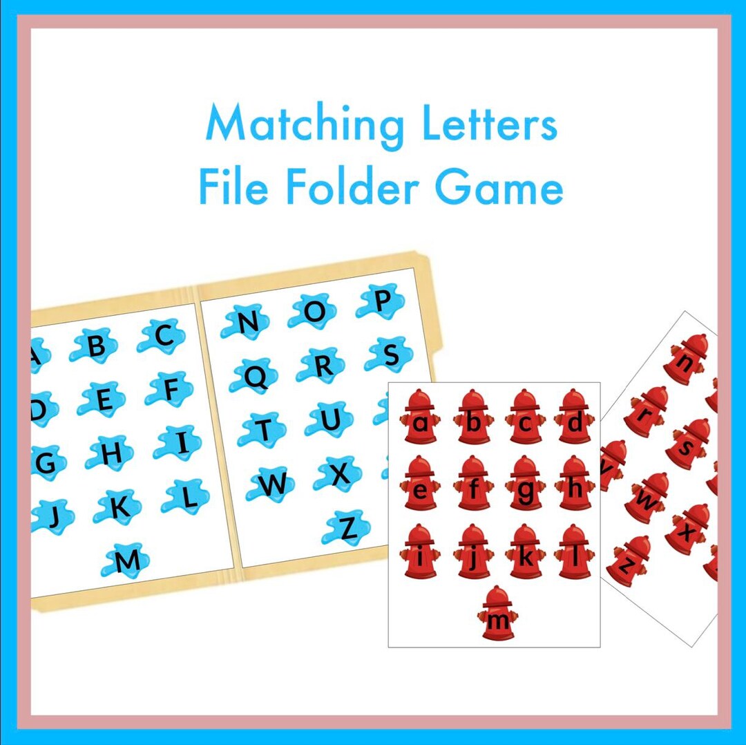 Matching Letters File Folder Game, Educational Resource, Learning ...