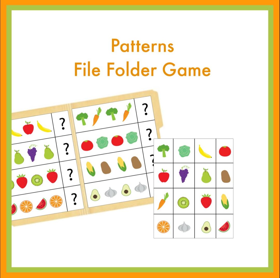 Patterns File Folder Game, Educational Resource, Learning Activity ...