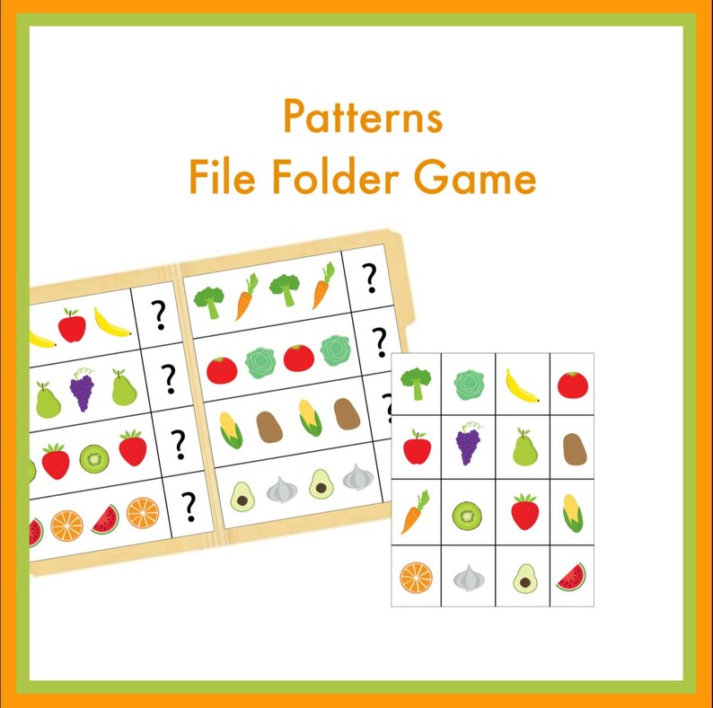 Patterns File Folder Game, Educational Resource, Learning Activity ...