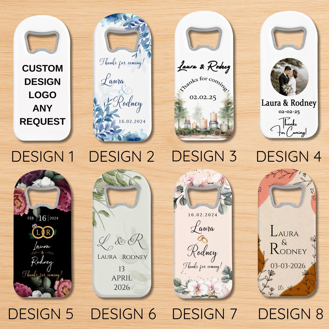 Personalized Wedding Favor, Bottle Opener Magnet With Card, Custom ...