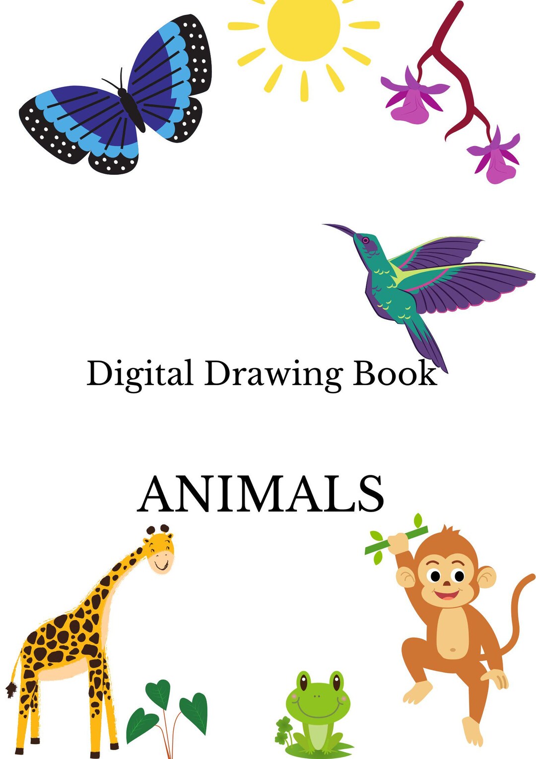 Digital Drawing Book With Animals - Etsy