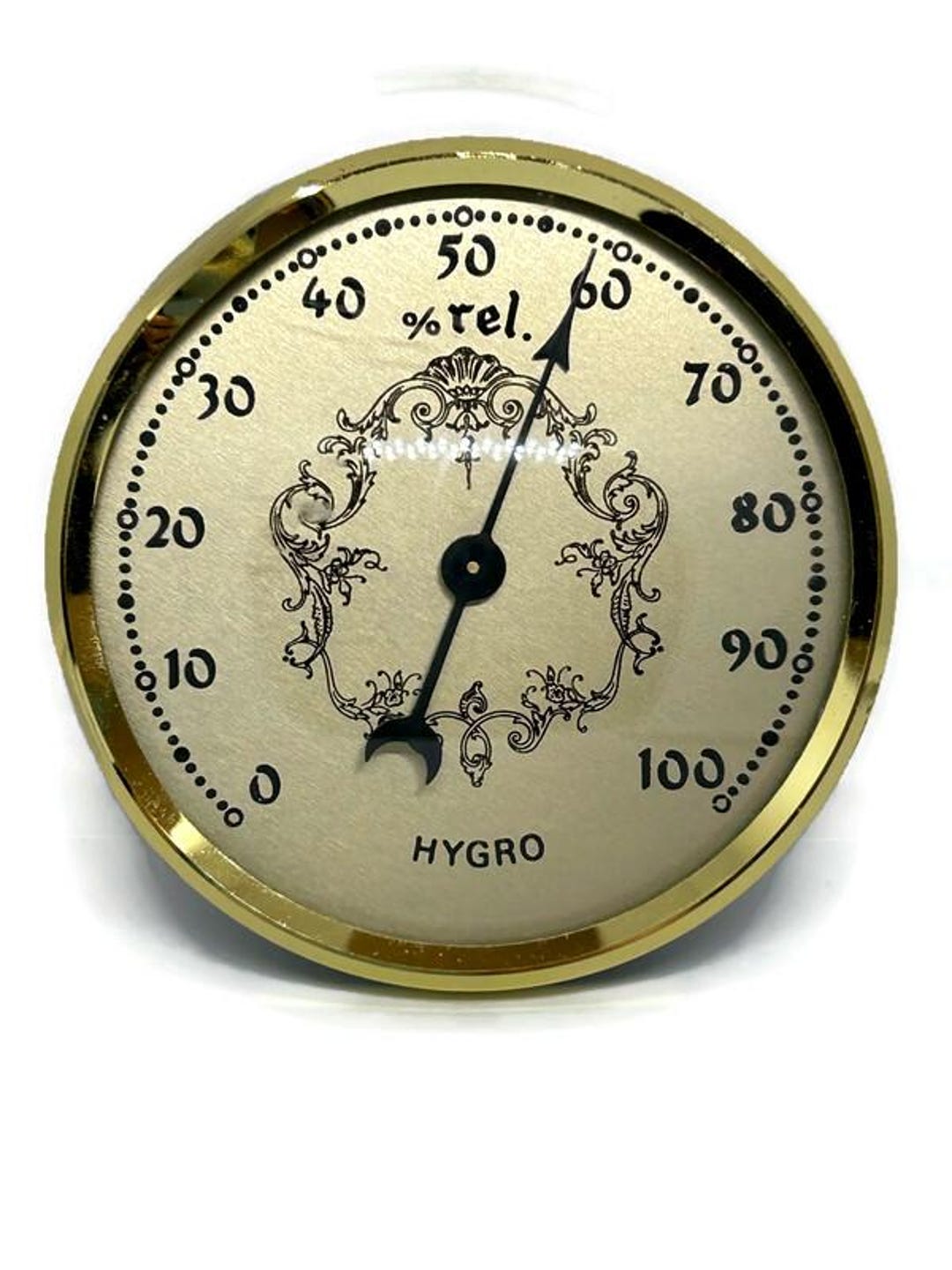 Hygrometer Clock Insert to Measure Humidity Gold Dial , Gold Bezel ...