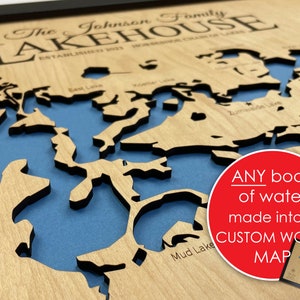 Lake Manitou Indiana Map -lake House Decor, Personalized, Sign, Custom ...