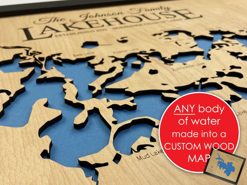 Personalized Wood River Map Custom Engraved Wooden River Map Unique ...