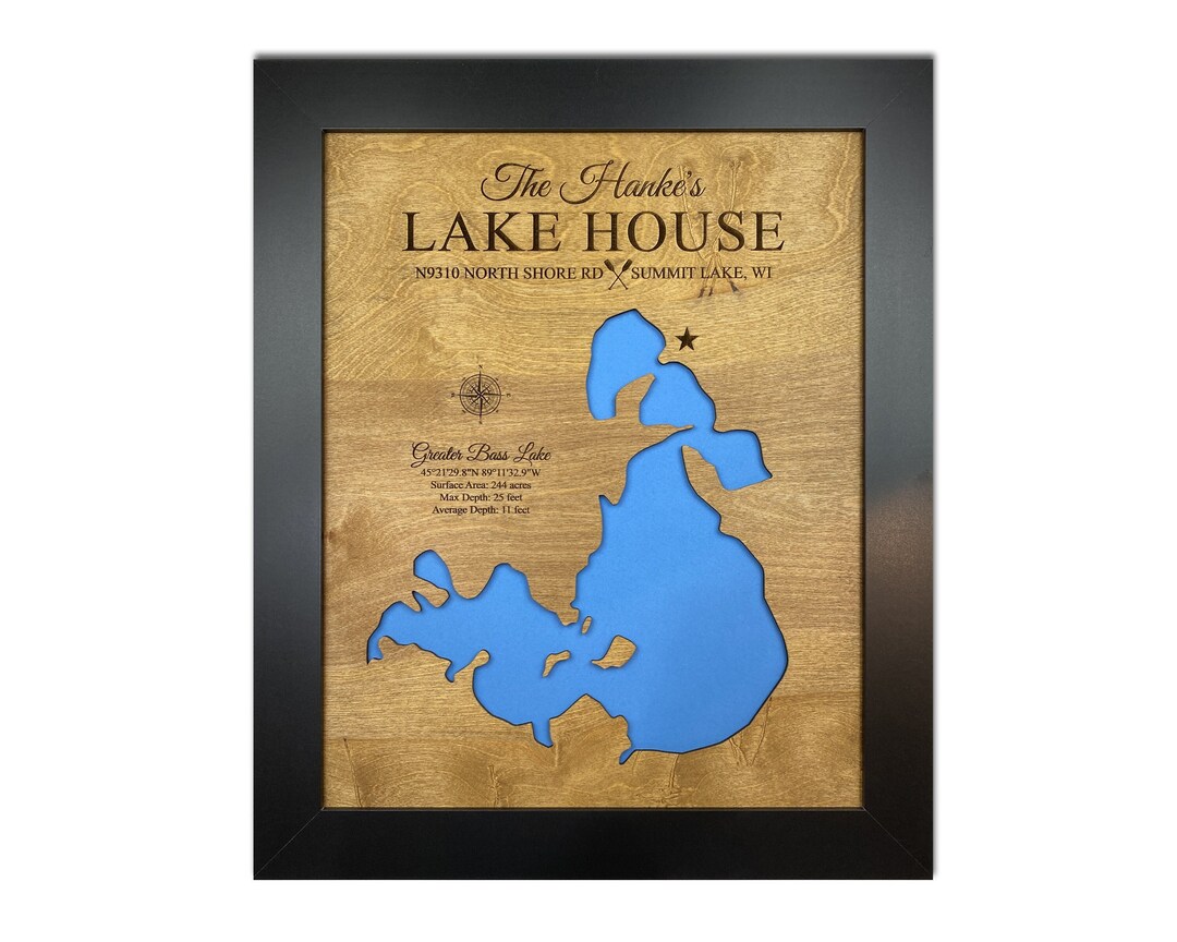 Summit Lake or Any Lake - Lake House Decor - Wall Decor -customer Wood ...
