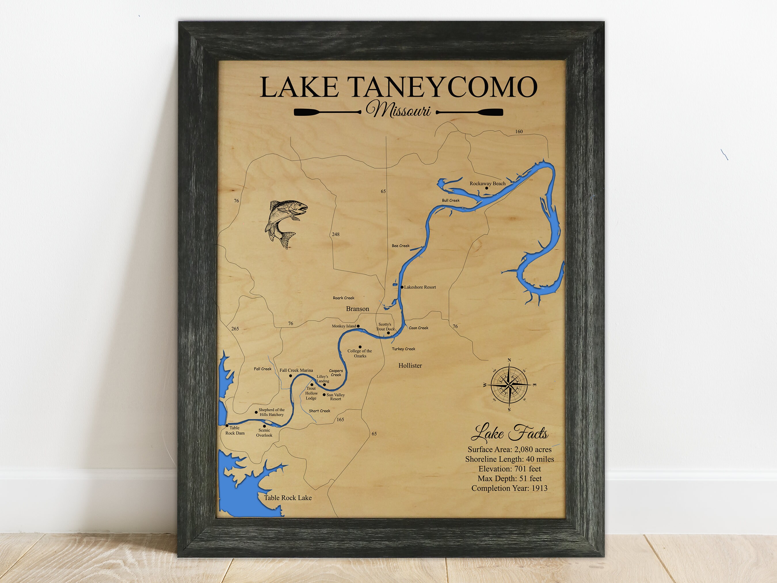 Fishing Gifts, Wood Lake Map, Fishing Gifts for Men, Fishing Gifts for ...