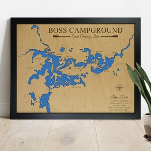 Lake House Decor Coasters, Personalized Wood Coasters, 3D Lake Depth ...