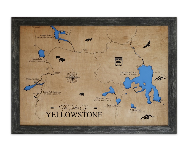 Custom Wood Lake Maps Depth Layer, Personalized Engraved Lake Map Gift ...