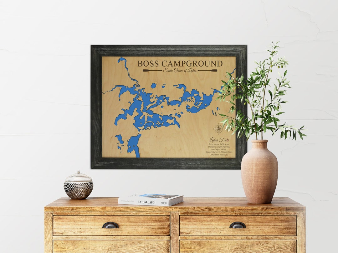 Horseshoe Chain of Lake Minnesota- Lake House Decor - Wall Decor ...