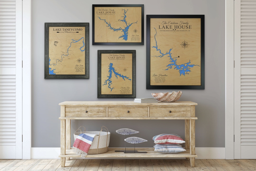Custom Wood Map , Lake Art, 3D Wall Art , Contour Map, Lakehouse Decor ...