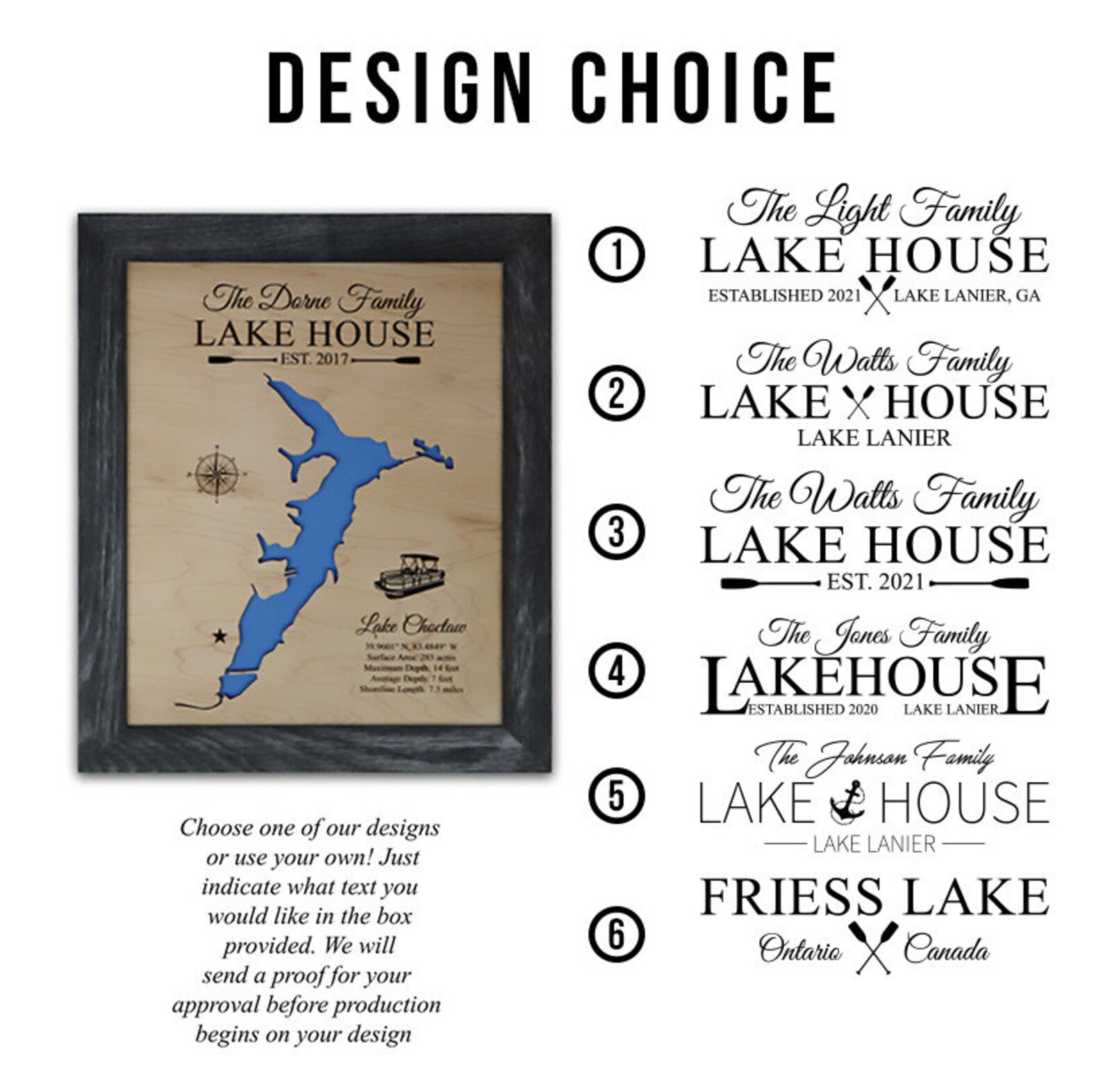 Fishing Gifts, Wood Lake Map, Fishing Gifts for Men, Fishing Gifts for ...
