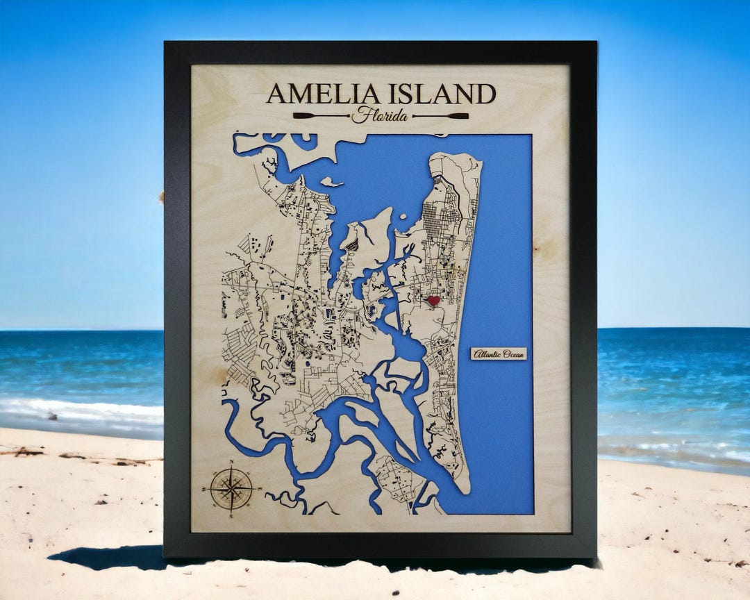 Amelia Island Florida Map, Beach House Decor, Personalized, Sign ...