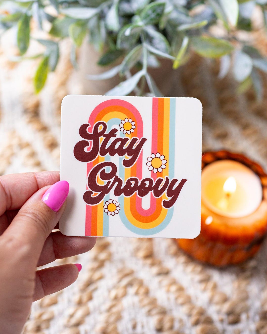 Stay Groovy Retro Sticker – 70s Aesthetic Vinyl Sticker, Cute Vintage ...
