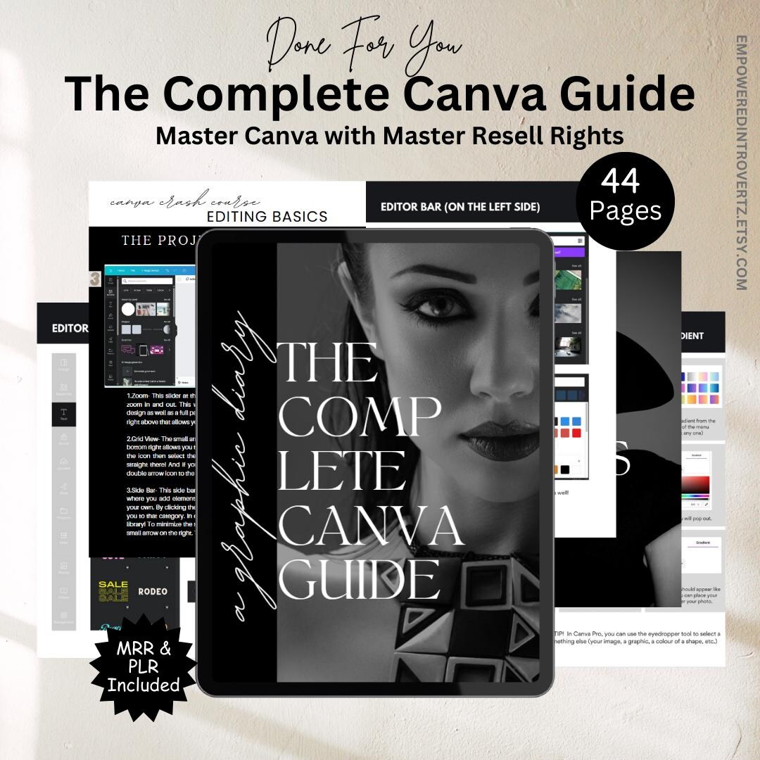 The Complete Canva Guide With Master Resell Rights MRR | PLR Canva ...