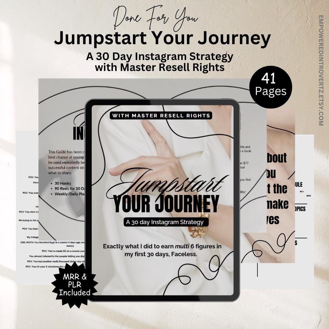 Jumpstart Your Journey | 30 Days Instagram Strategies W Master Resell ...