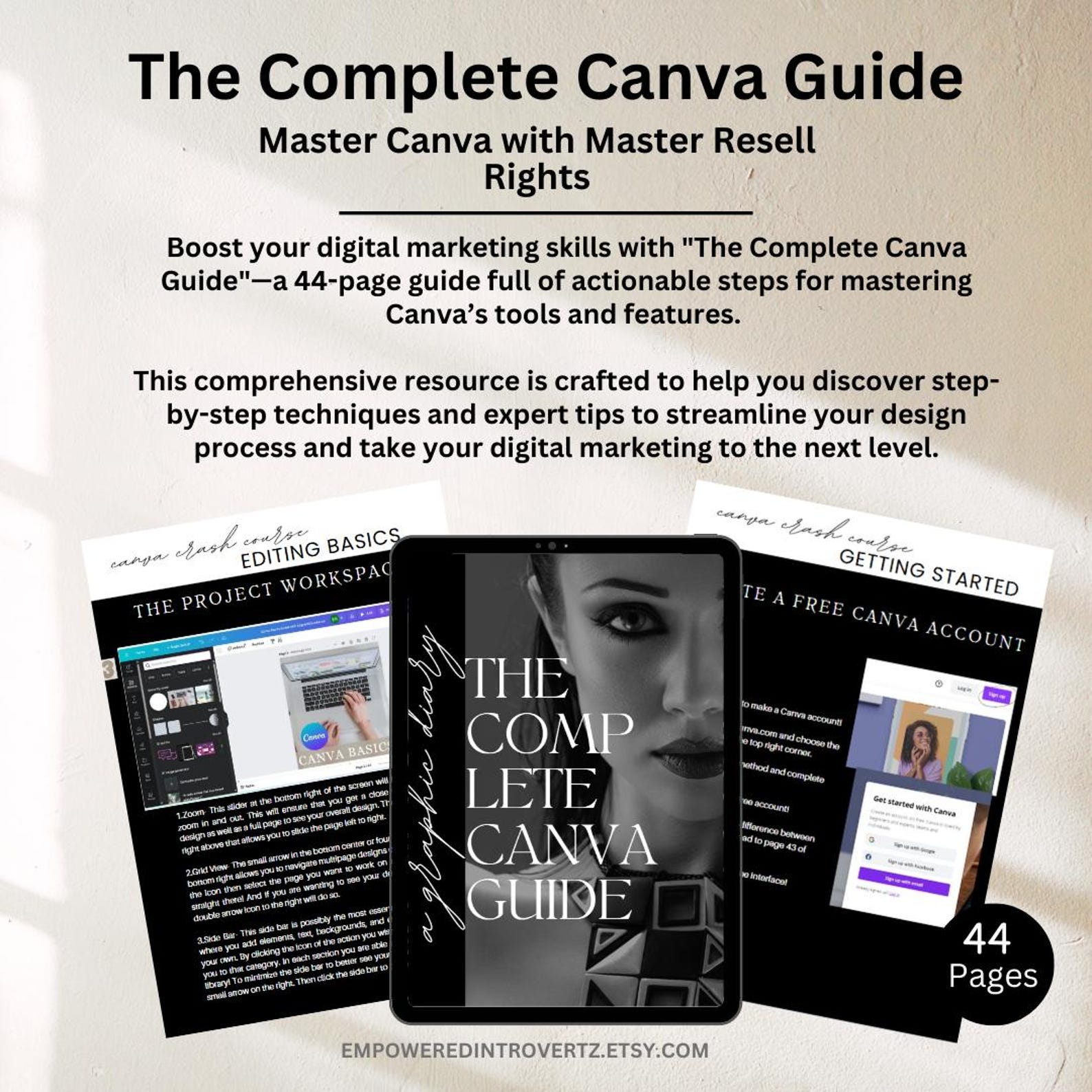The Complete Canva Guide With Master Resell Rights MRR | PLR Canva ...