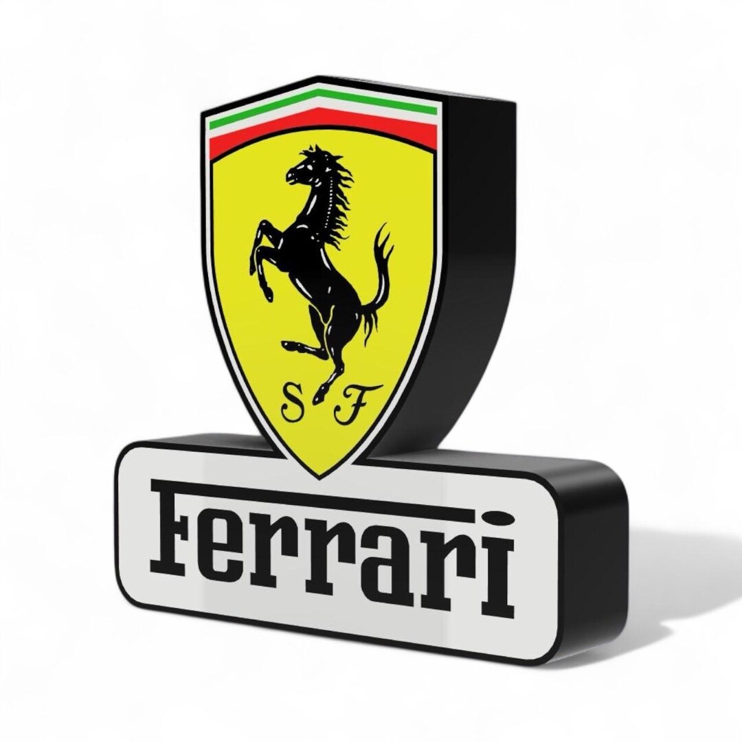 Ferrari Led Lightbox or Sign Gift: Italian Sports Car Theme, Custom 3D ...
