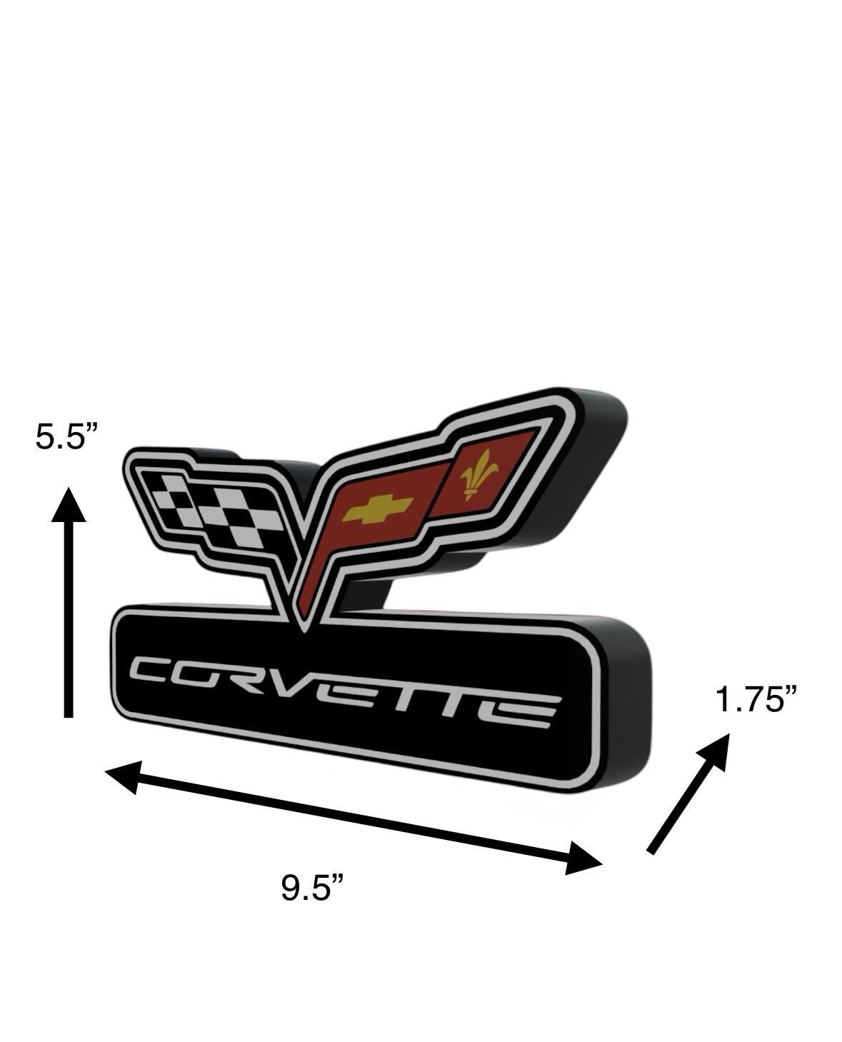Corvette Fan Gift LED Lightbox Chevy Logo Sports Car Décor, USB Powered ...