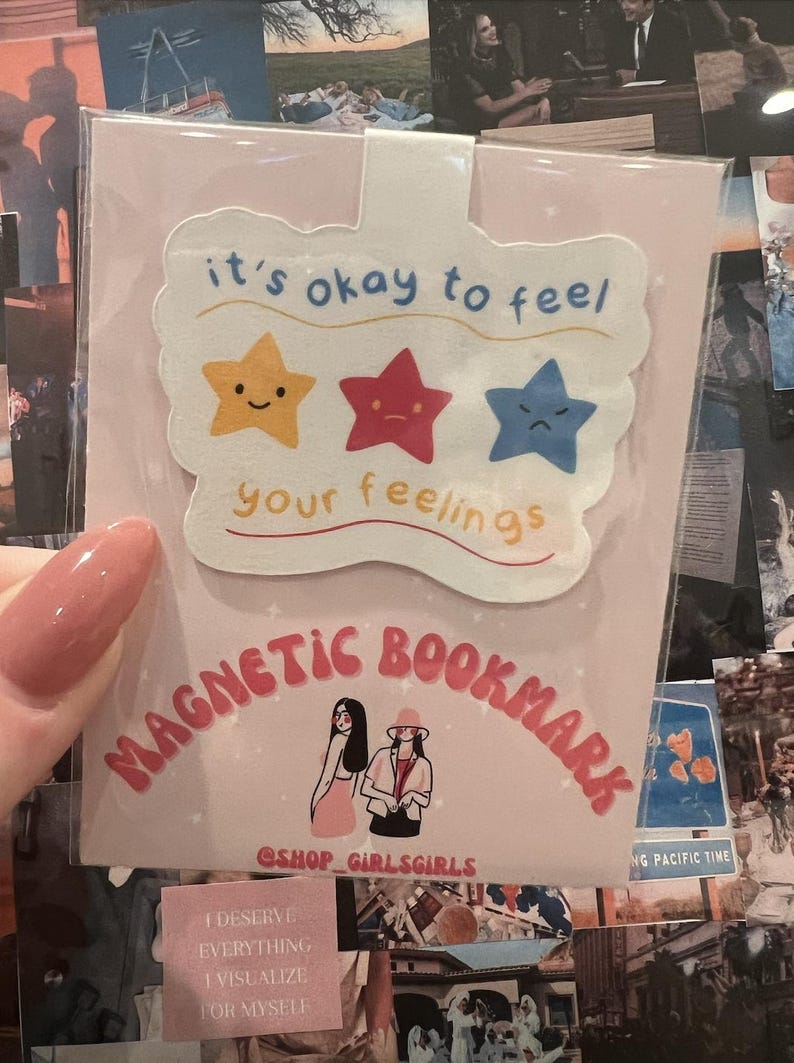 It's Okay to Feel Your Feelings, Mental Health Magnetic Bookmark - Etsy