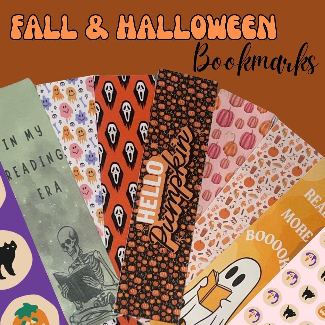 Fall/halloween Laminated Bookmarks - Etsy