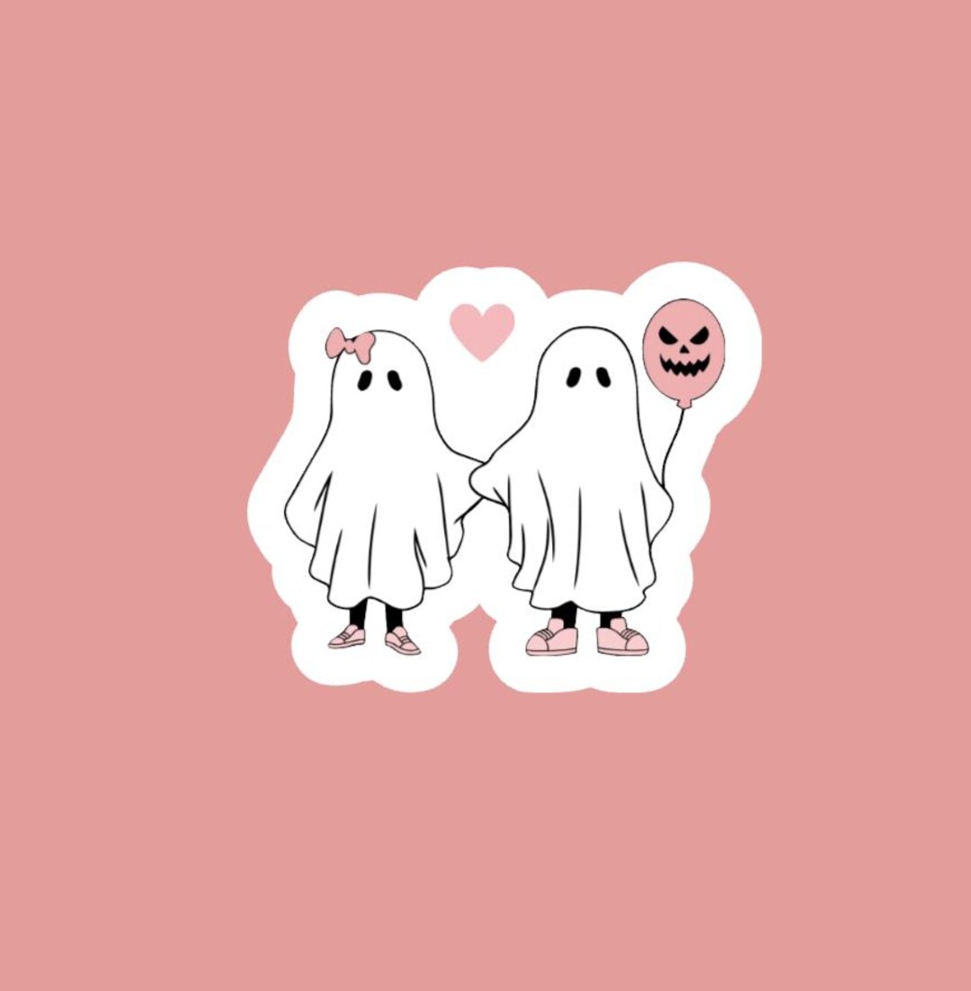 Cute Ghost Sticker, Ghost Sticker, Ghost Couple Sticker, Love Sticker ...
