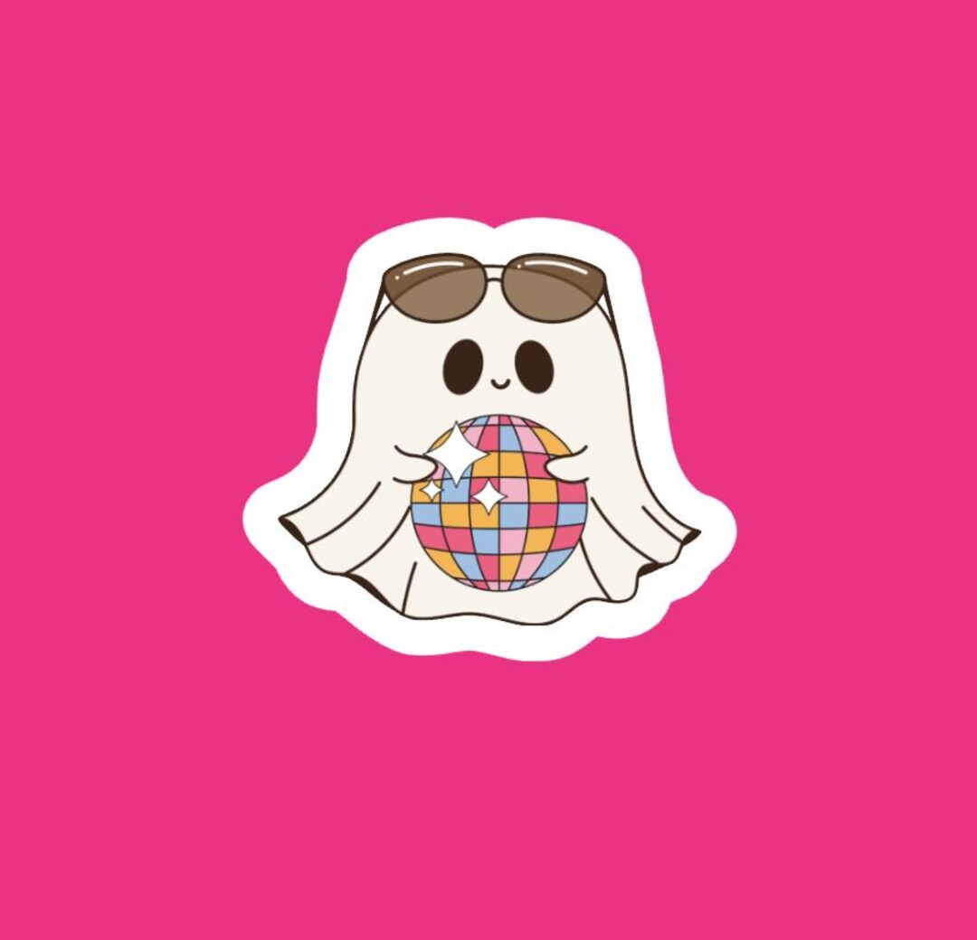 Disco Ghost Sticker, Ghost Sticker, Cute Ghost Sticker, Halloween/fall ...