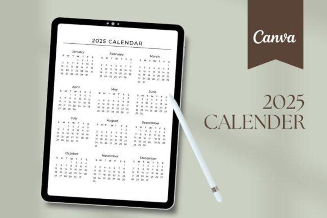 2025 Calendar Planner Template | Printable Monthly Planner in PDF and ...