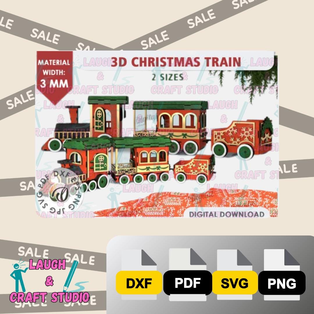 25% OFF 3D Christmas Train Christmas Gift 3D Printable Christmas Decor ...